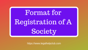Format for registration of a Society | Society registration Form ...